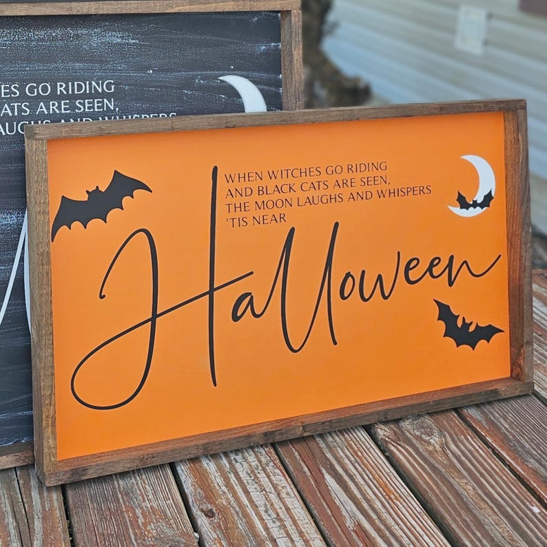 When Witches Go Riding Sign, Halloween Witch Sign, Halloween Wood Decor ...