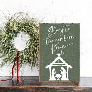 Glory to the Newborn King Sign, Modern Farmhouse Christmas Sign ...