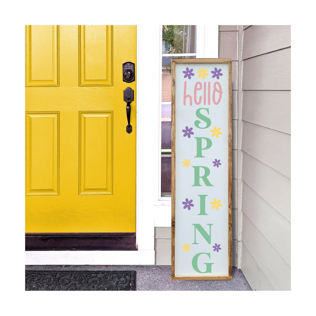 Hello Spring Porch Leaner Sign, Spring Welcome Porch Sign, Spring Porch ...