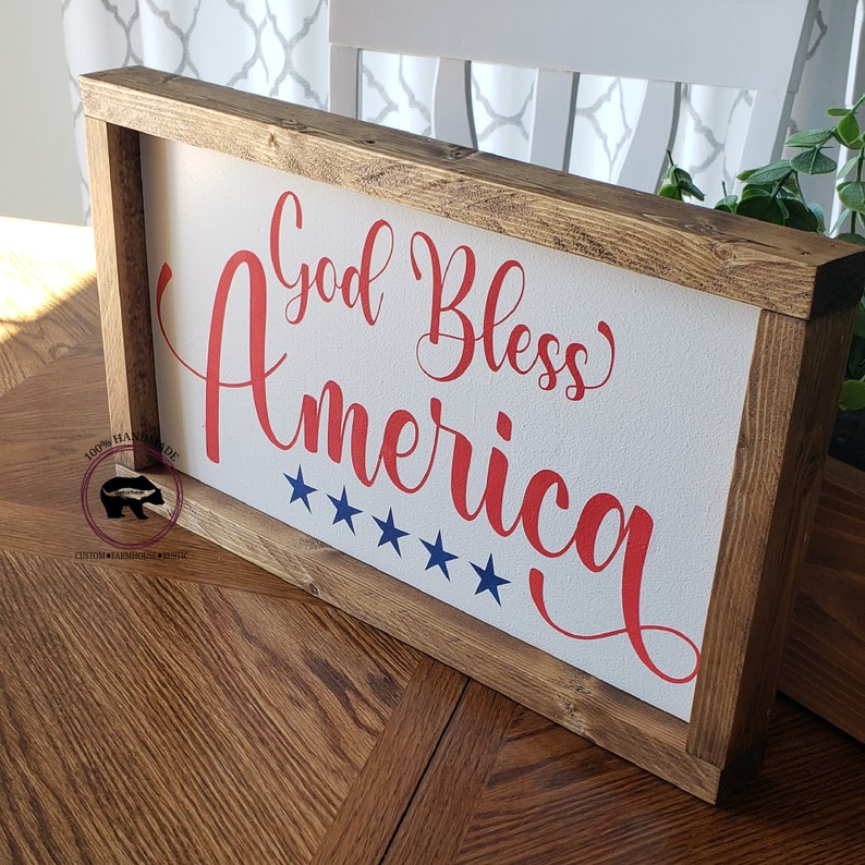 God Bless America Sign, 4th of July Wood Sign, Fourth of July Sign, 4th ...