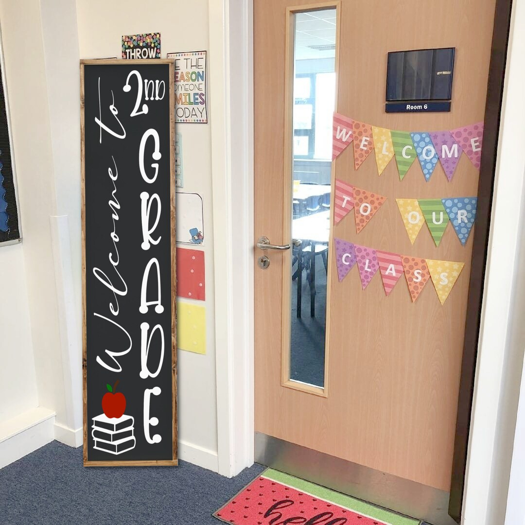 Welcome to Second Grade Wood Sign, Classroom Welcome Sign, Classroom ...