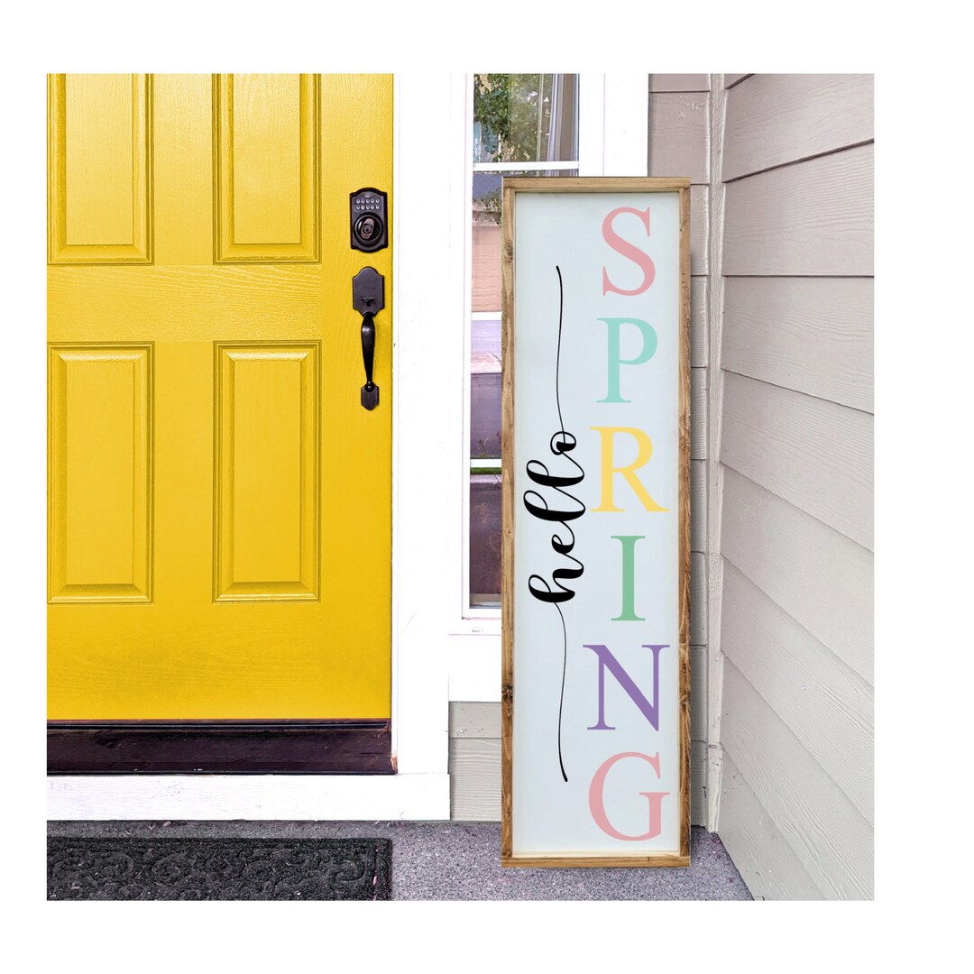 Hello Spring Porch Leaner Sign, Spring Welcome Porch Sign, Spring Porch ...