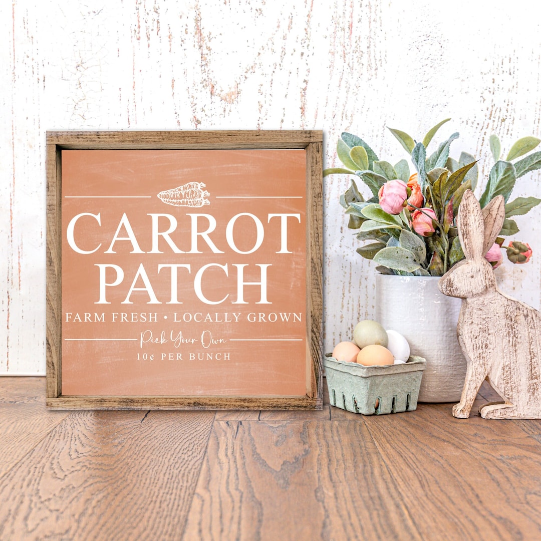 Carrot Patch Sign, Farmhouse Easter Decor, Easter Entryway Decor ...
