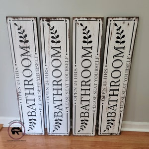 Farmhouse Bathroom Sign Bathroom Wall Decor Rustic Bathroom - Etsy