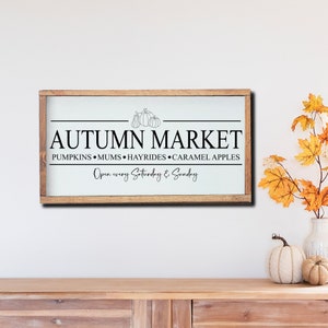 Autumn Market Fall Sign, Fall Market Sign, Rustic Fall Wood Sign ...