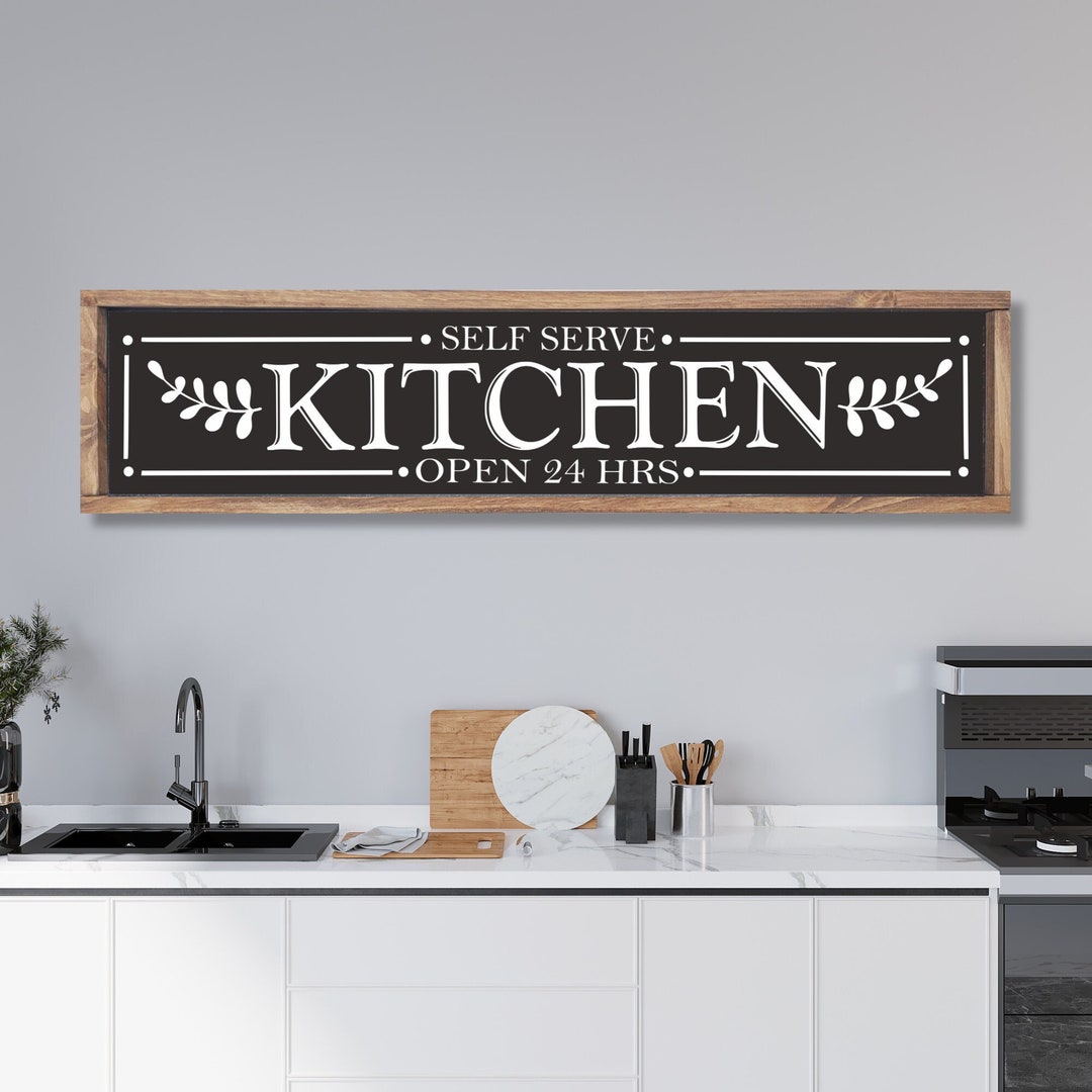 Farmhouse Kitchen Sign Rustic Kitchen Decor Self Serve Kitchen Sign - Etsy