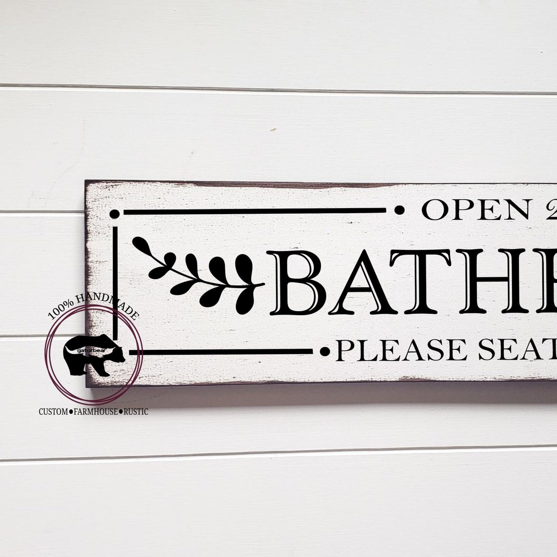 Farmhouse Bathroom Sign Bathroom Wall Decor Rustic Bathroom | Etsy