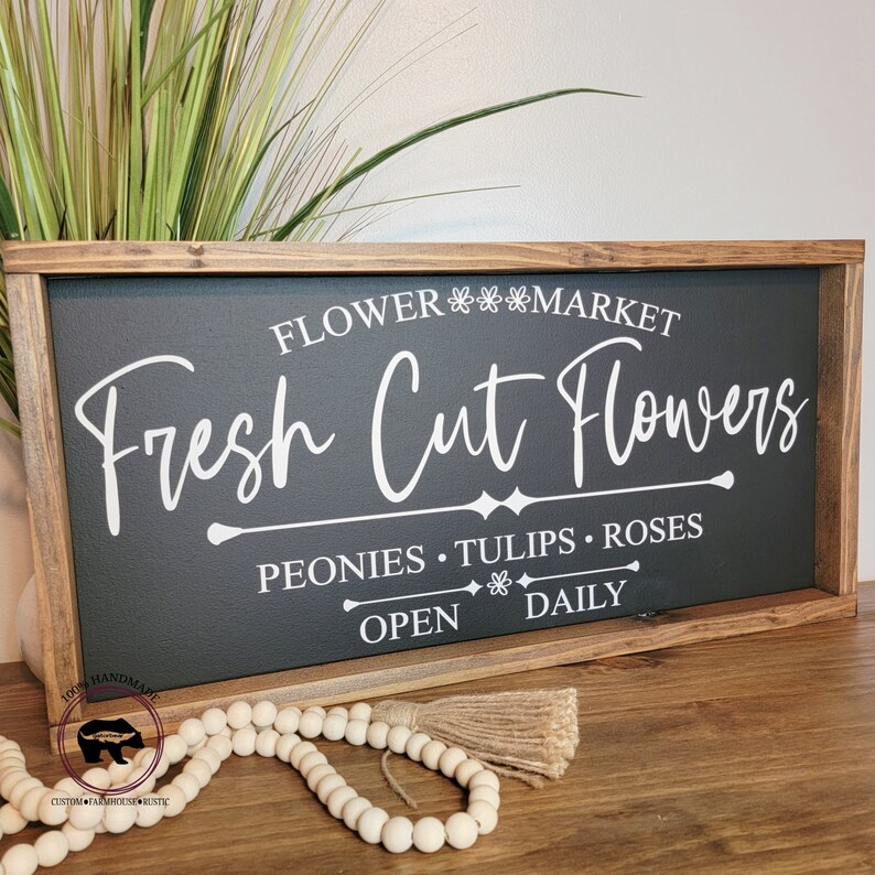 Fresh Cut Flowers Sign Flower Market Sign Farmhouse Spring - Etsy