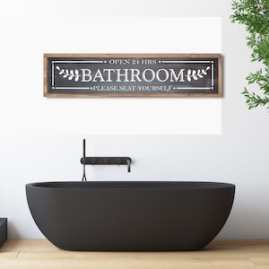 Farmhouse Bathroom Sign, Bathroom Wall Decor, Rustic Bathroom Sign ...