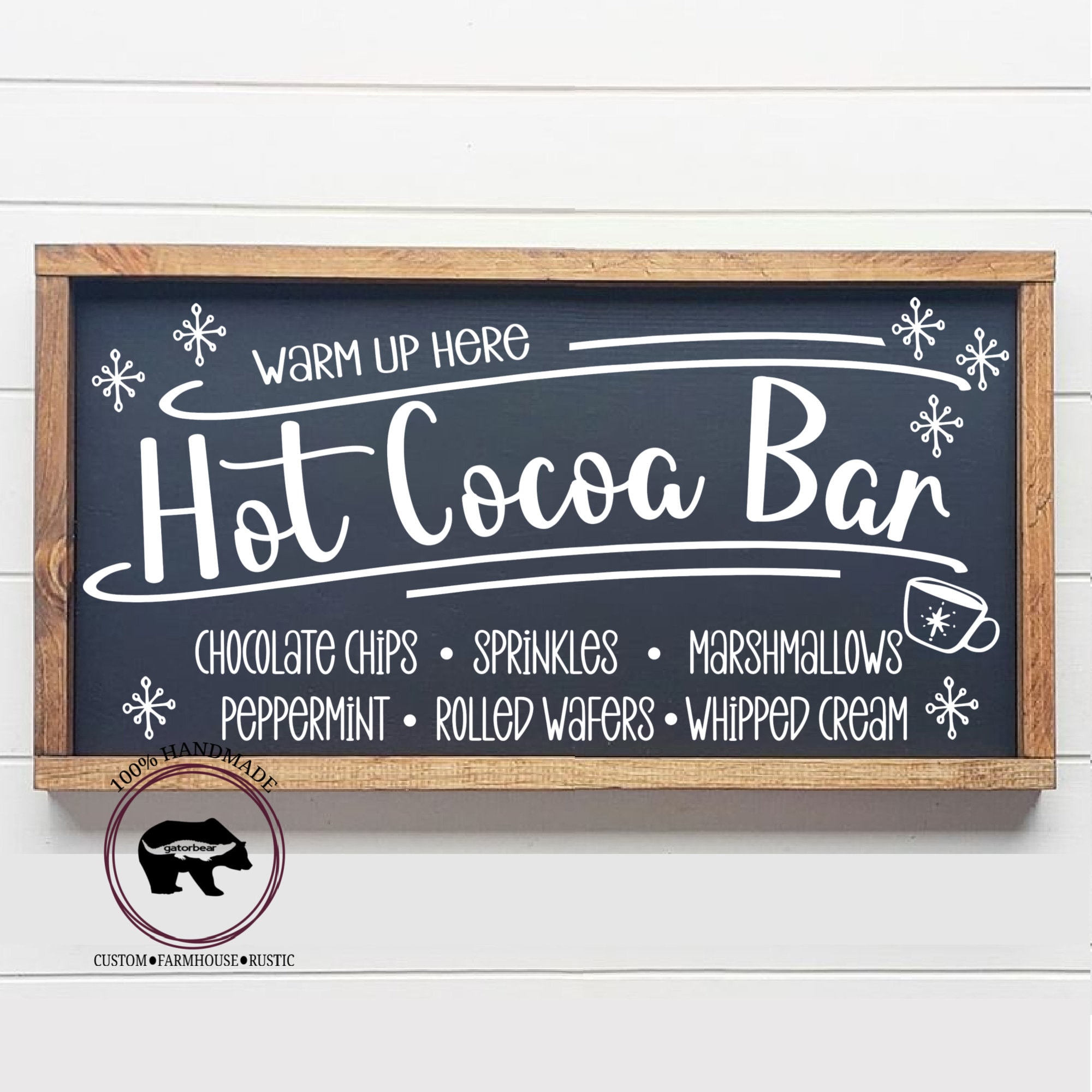 Hot Cocoa Bar Sign Hot Chocolate Bar Sign Christmas Coffee - Etsy