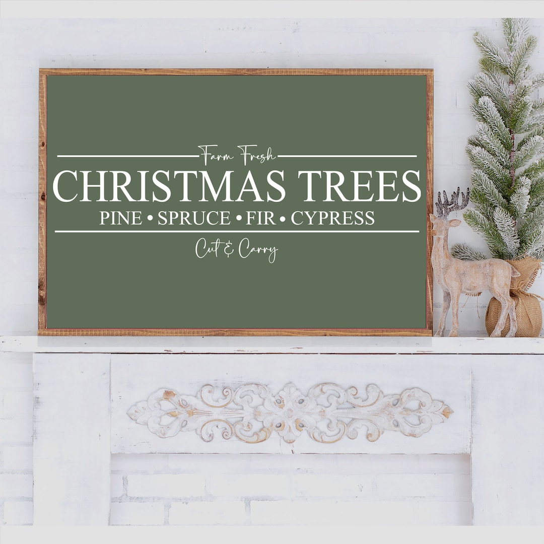 Farm Fresh Christmas Trees Sign, Christmas Tree Farm Sign, Farmhouse ...
