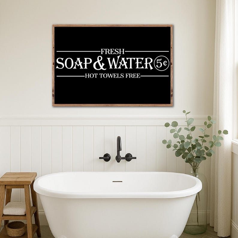 Fresh Soap and Water Sign, Farmhouse Bathroom Sign, Bathroom Wall Decor ...