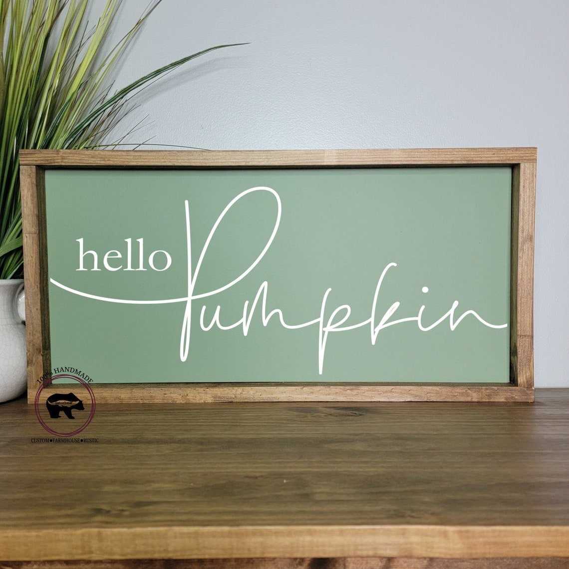 Hello Pumpkin Sign Pumpkin Wood Sign Rustic Fall Sign - Etsy