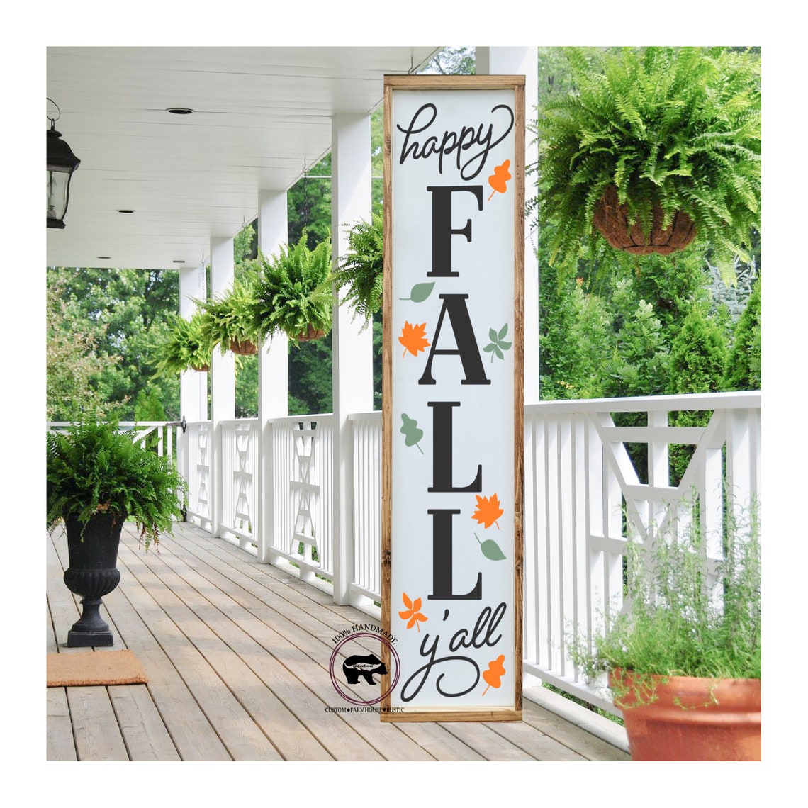 Happy Fall Yall Fall Porch Sign Fall Wood Porch Leaner Sign - Etsy