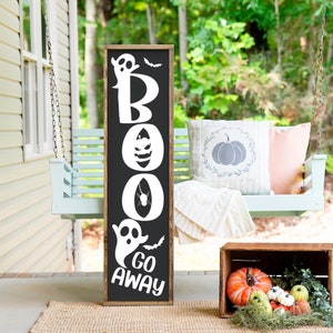 Boo Go Away Halloween Porch Leaner Sign, Spooky Halloween Door Decor ...
