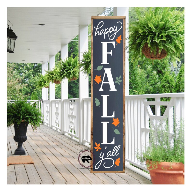 Happy Fall Yall Fall Porch Sign Fall Wood Porch Leaner Sign - Etsy
