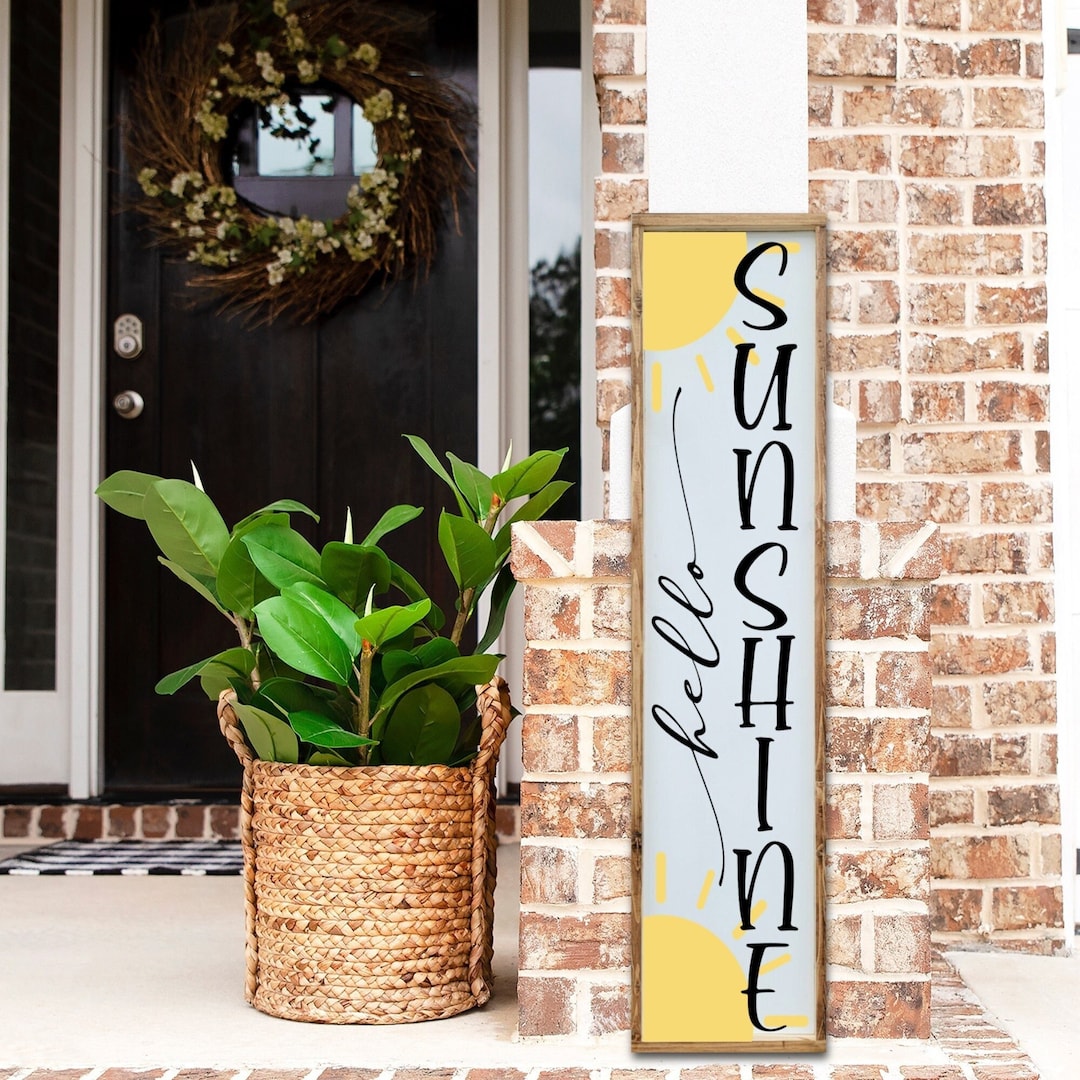 Hello Sunshine Welcome Porch Leaner Sign, Family Welcome Porch Sign ...