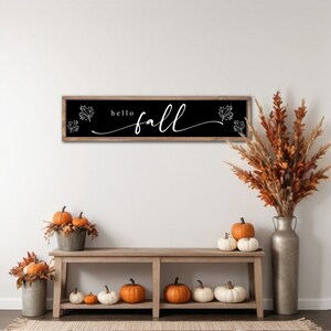 Hello Fall Wood Sign, Modern Farmhouse Fall Wall Decor, Fall Mantle ...