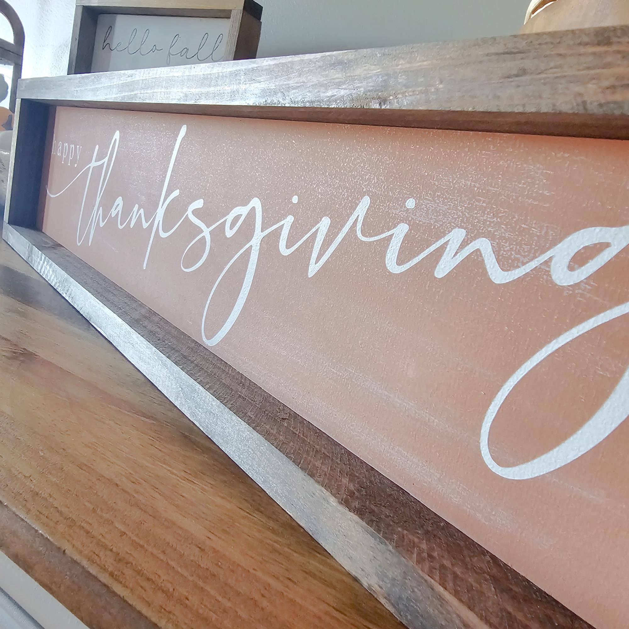 Happy Thanksgiving Wood Sign, Modern Farmhouse Autumn Harvest Wood Sign ...