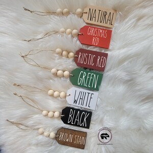 Christmas Stocking Name Tags, Farmhouse Stocking Tags With Beads, Wood ...