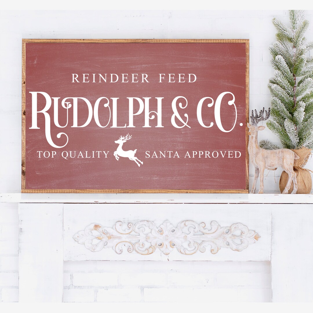 Rudolph and Co Sign, Reindeer Christmas Sign, Modern Farmhouse ...