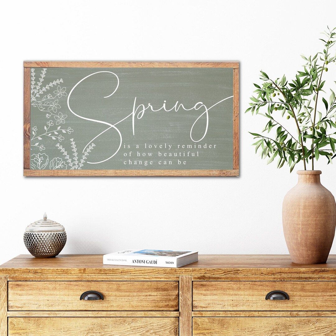Spring is a Lovely Reminder Sign, Farmhouse Spring Decor, Entryway ...