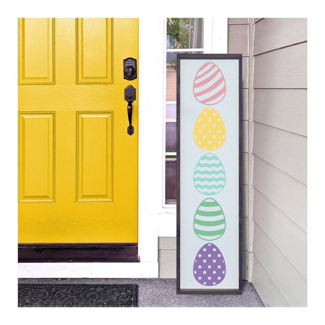 Easter Egg Welcome Porch Leaner Sign, Easter Front Porch Decor, Easter ...
