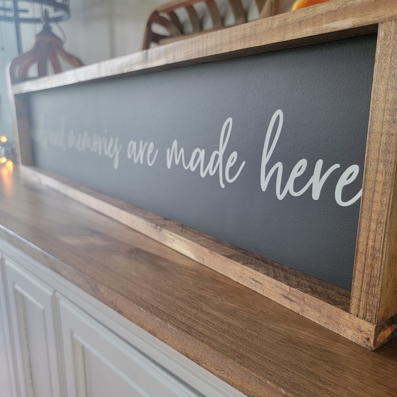 Meals and Memories Are Made Here Sign, Farmhouse Kitchen Sign, Modern ...