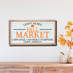 Fall Market Sign, Fall Farmers Market, Pumpkin Wood Sign, Rustic Fall ...