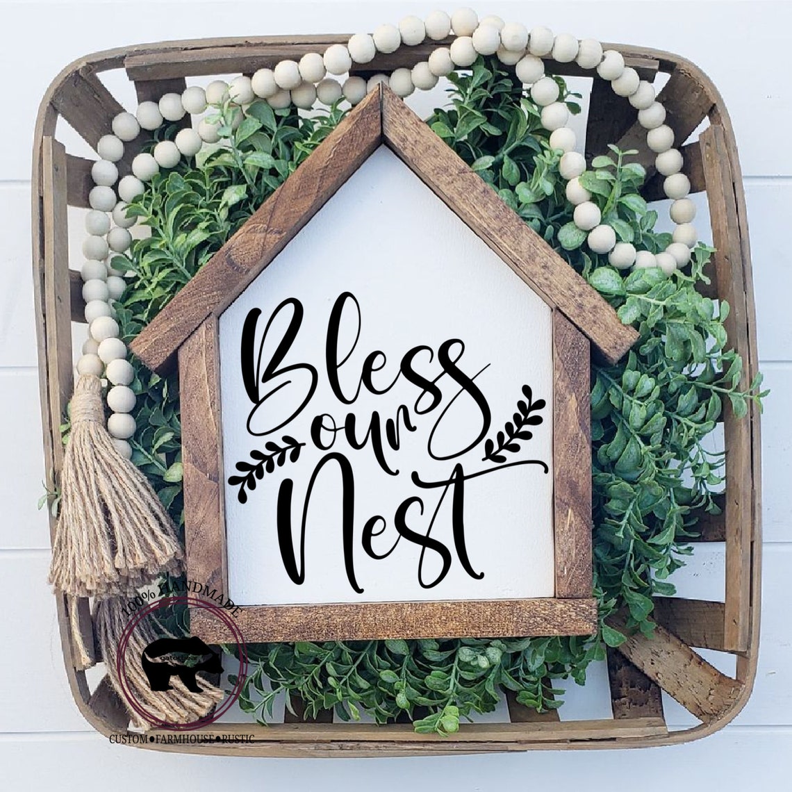 Bless Our Nest Sign House Shaped Sign Shelf Sitter Home - Etsy
