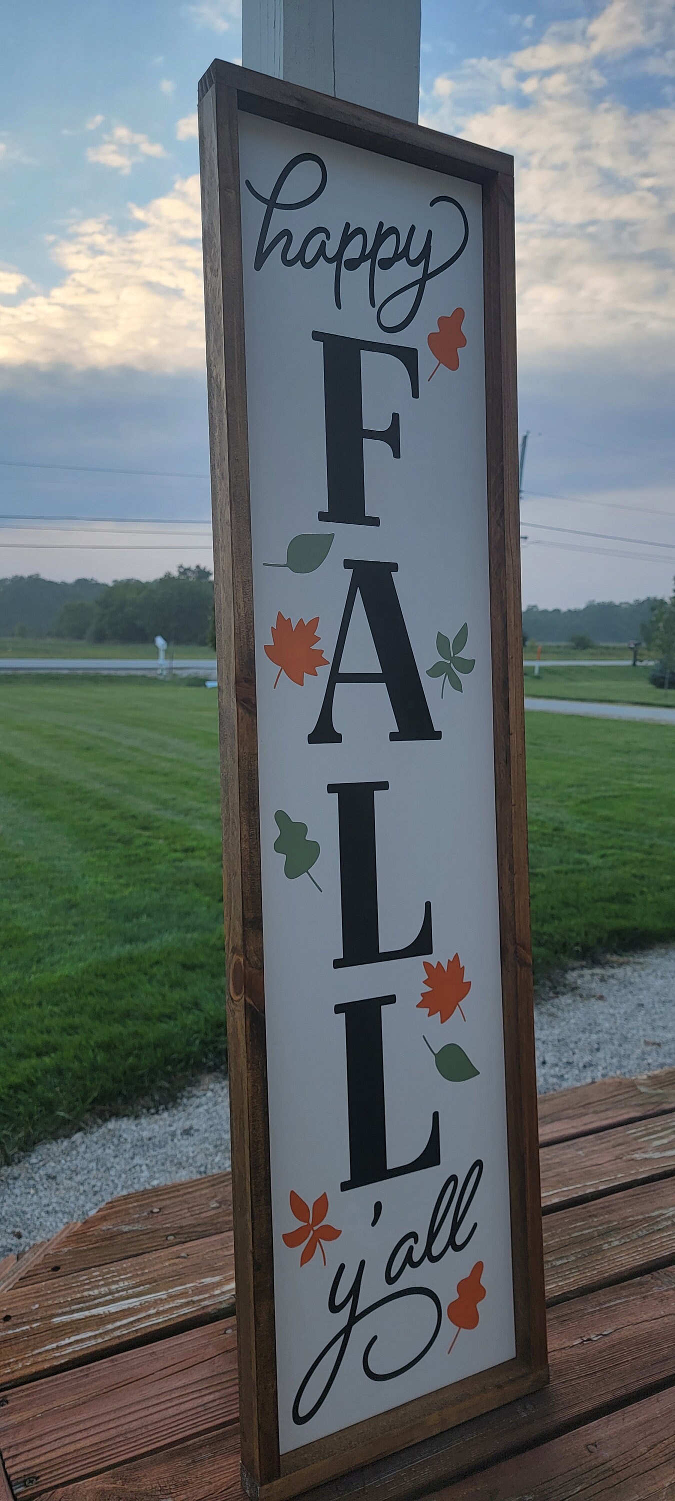 Happy Fall Yall Fall Porch Sign, Fall Wood Porch Leaner Sign, Farmhouse ...