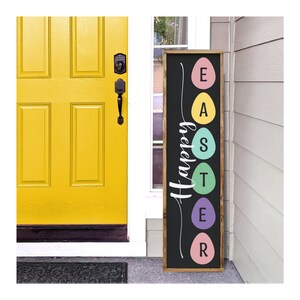 Happy Easter Welcome Porch Leaner Sign, Easter Front Porch Decor ...