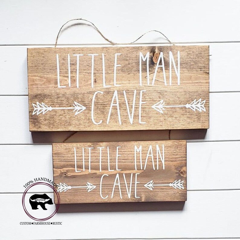 Little Man Cave Sign Boys Nursery Sign Woodlands Nursery - Etsy