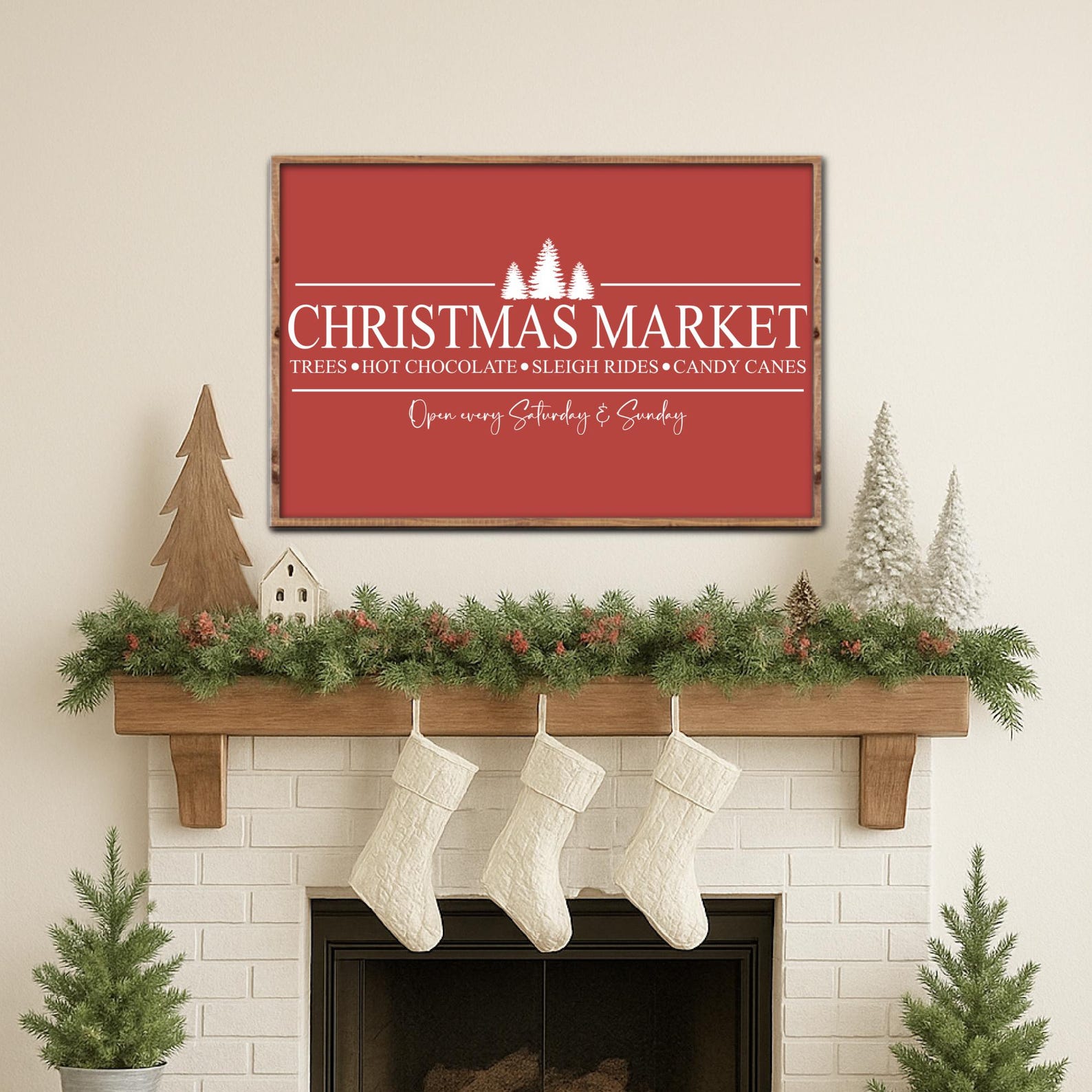 Christmas Market Sign, Farmhouse Christmas Tree Farm Sign, Christmas ...