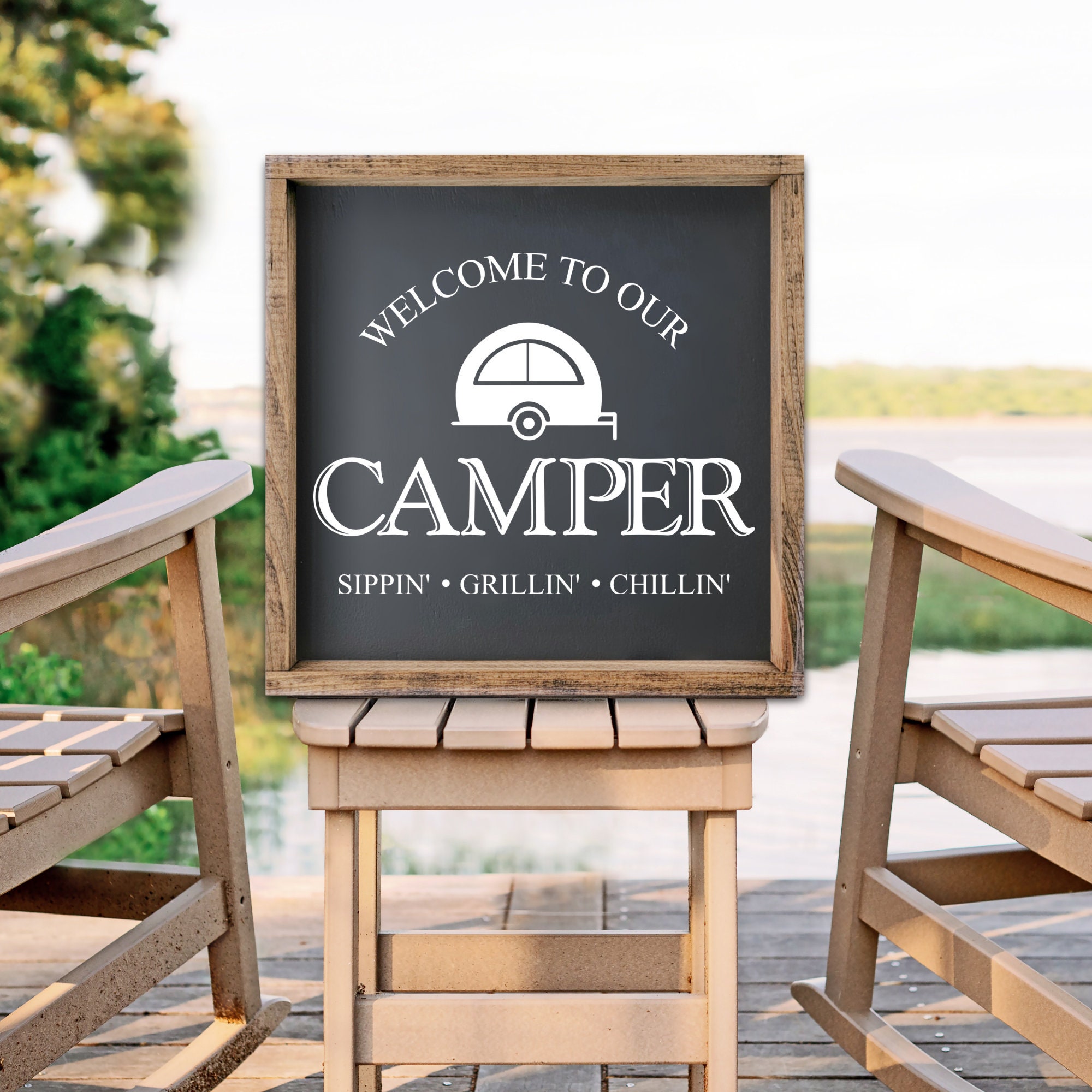 Welcome to Our Camper Sign, Sippin, Grillin, Chillin, Funny Camping ...