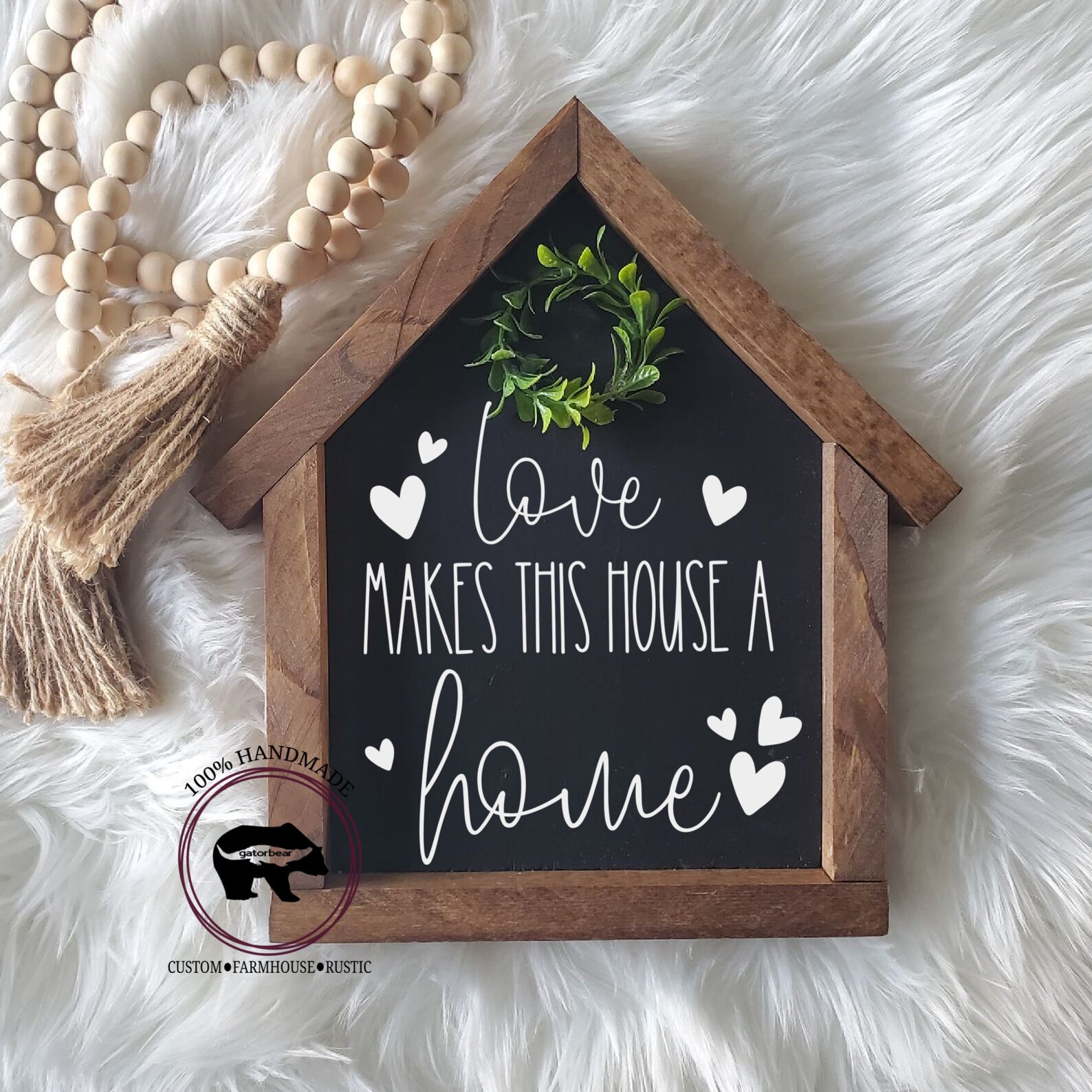 Love Makes This House a Home Sign House Shaped Sign Shelf - Etsy