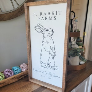 Peter Rabbit Sign, Rabbit Feed Sign, Farmhouse Easter Bunny Decor ...