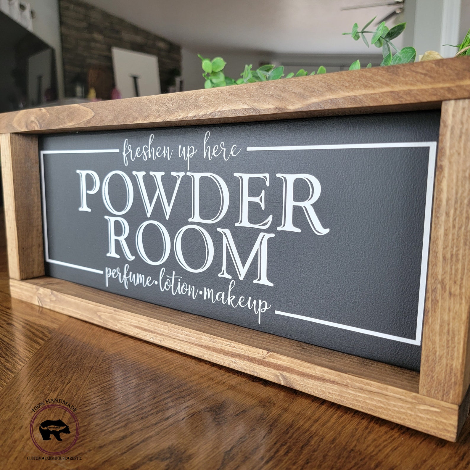 Powder Room Sign, Farmhouse Bathroom Sign, Half Bath Sign, Bathroom ...
