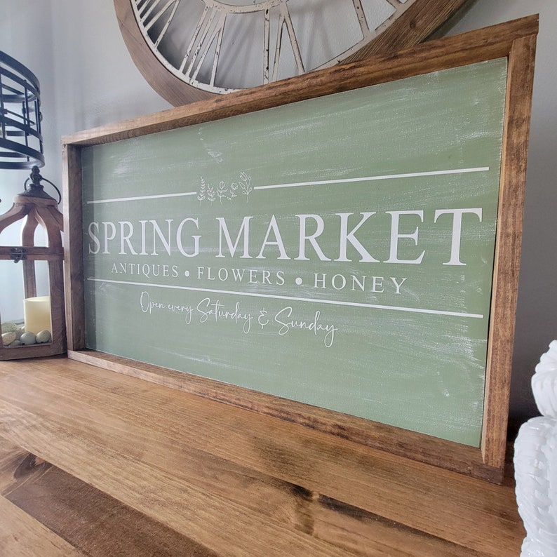 Spring Market Sign, Farmhouse Flower Market Spring Sign, Spring Farmers ...