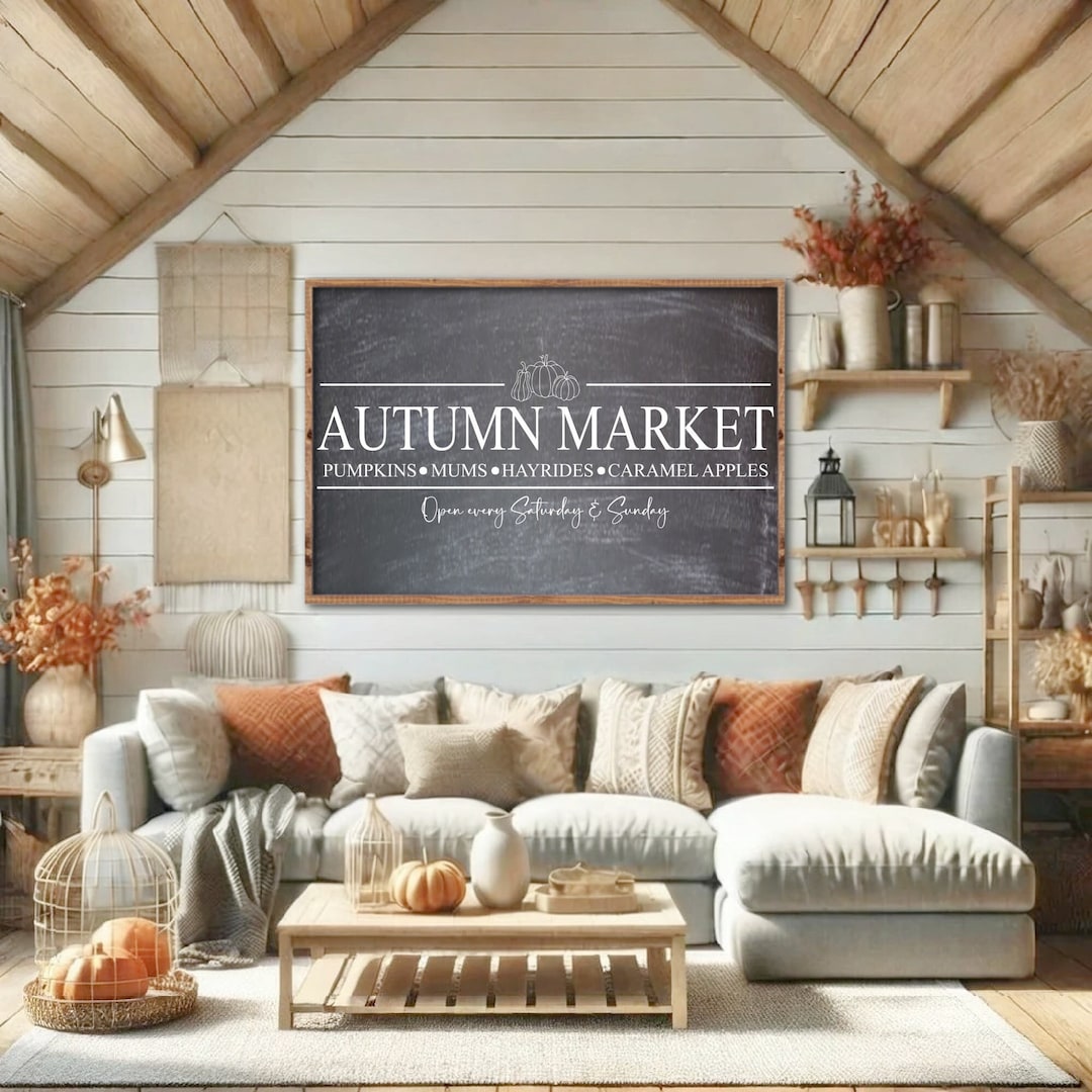 Autumn Market Fall Sign, Fall Market Sign, Rustic Fall Wood Sign ...