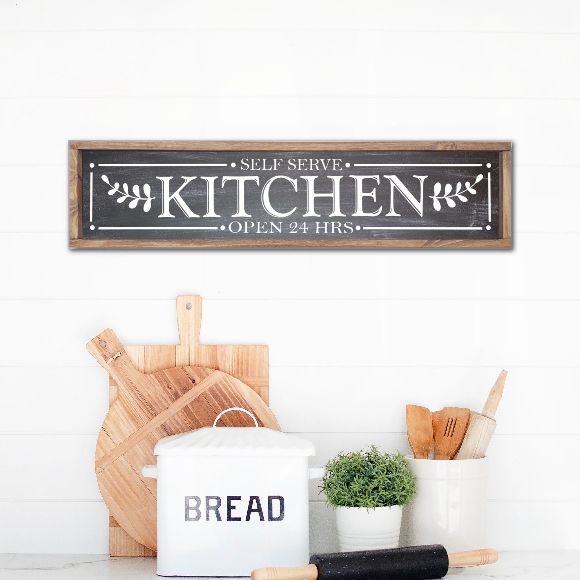 Farmhouse Kitchen Sign - Rustic Kitchen Decor - Self Serve Kitchen Sign ...