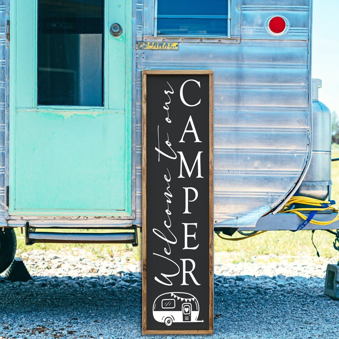 Welcome to Our Camper Welcome Sign, Camper Decor, Campsite Welcome Sign ...