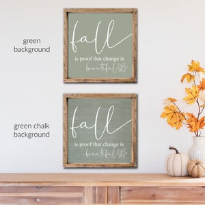 Fall is Proof That Change is Beautiful Sign Rustic Fall Wood - Etsy