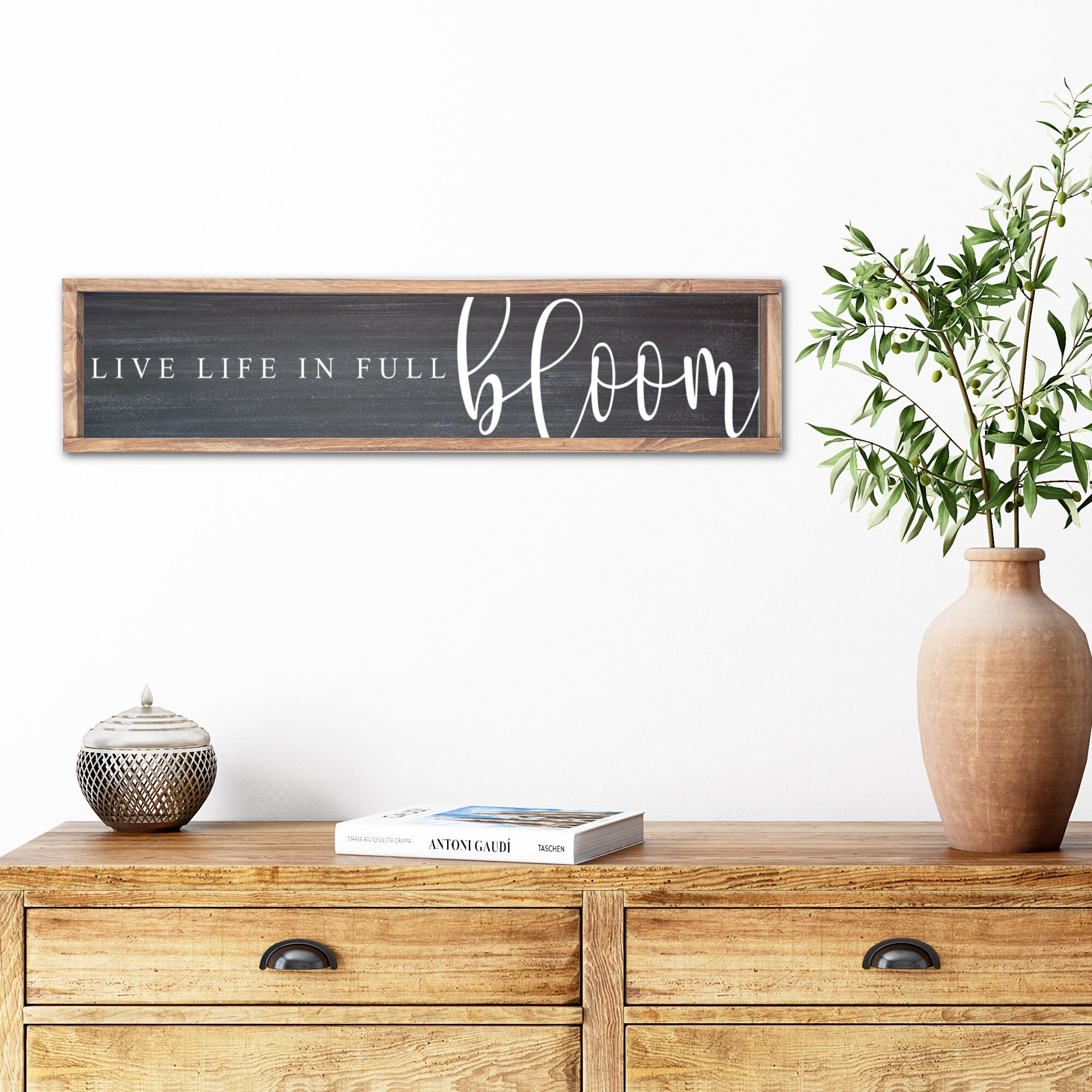 Live Life in Full Bloom Wood Sign Farmhouse Spring Decor - Etsy