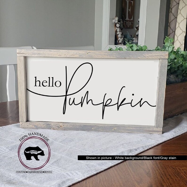 Hello Pumpkin Sign Pumpkin Wood Sign Rustic Fall Sign - Etsy