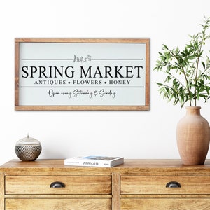 Spring Market Sign, Farmhouse Flower Market Spring Sign, Spring Farmers ...
