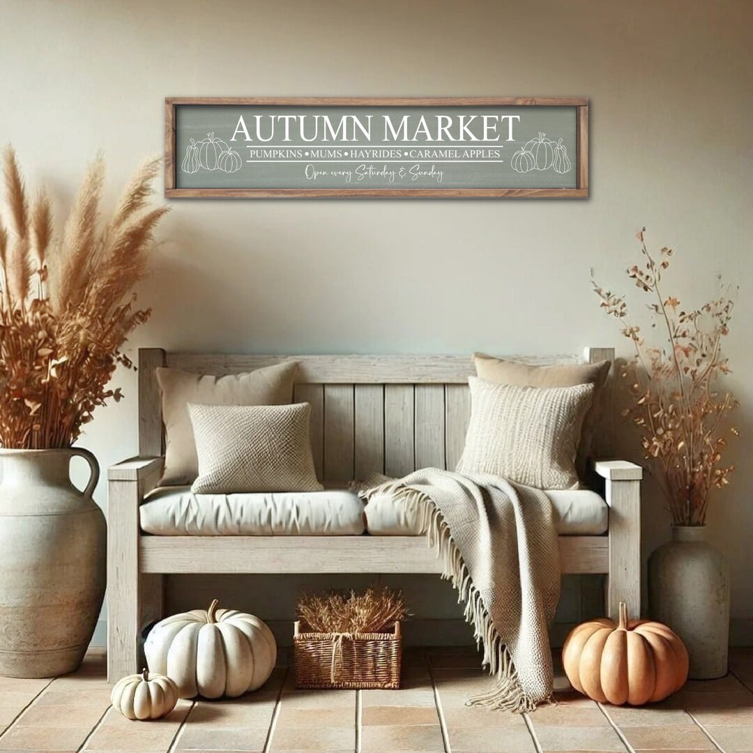 Autumn Market Fall Sign, Fall Market Sign, Rustic Fall Wood Sign ...