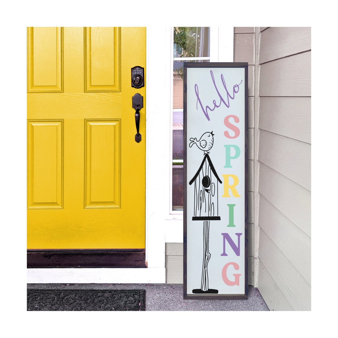 Hello Spring Porch Leaner Sign, Spring Welcome Porch Sign, Spring Porch ...