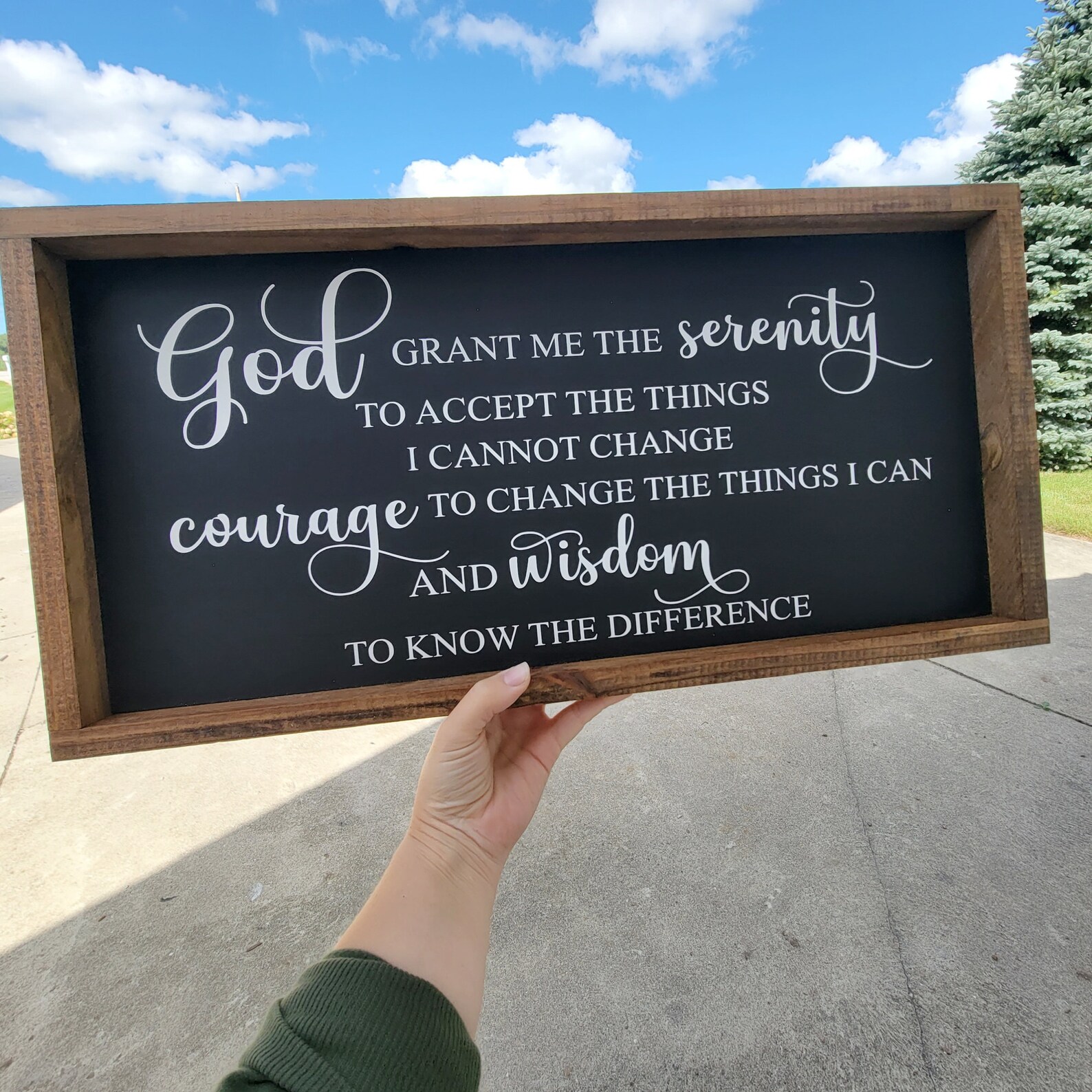 Serenity Prayer Wood Sign, Inspirational Farmhouse Sign, Christian Sign ...