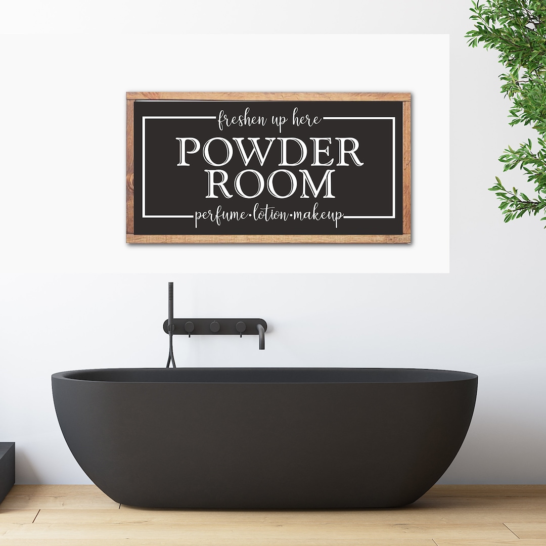 Powder Room Sign, Farmhouse Bathroom Sign, Half Bath Sign, Bathroom ...